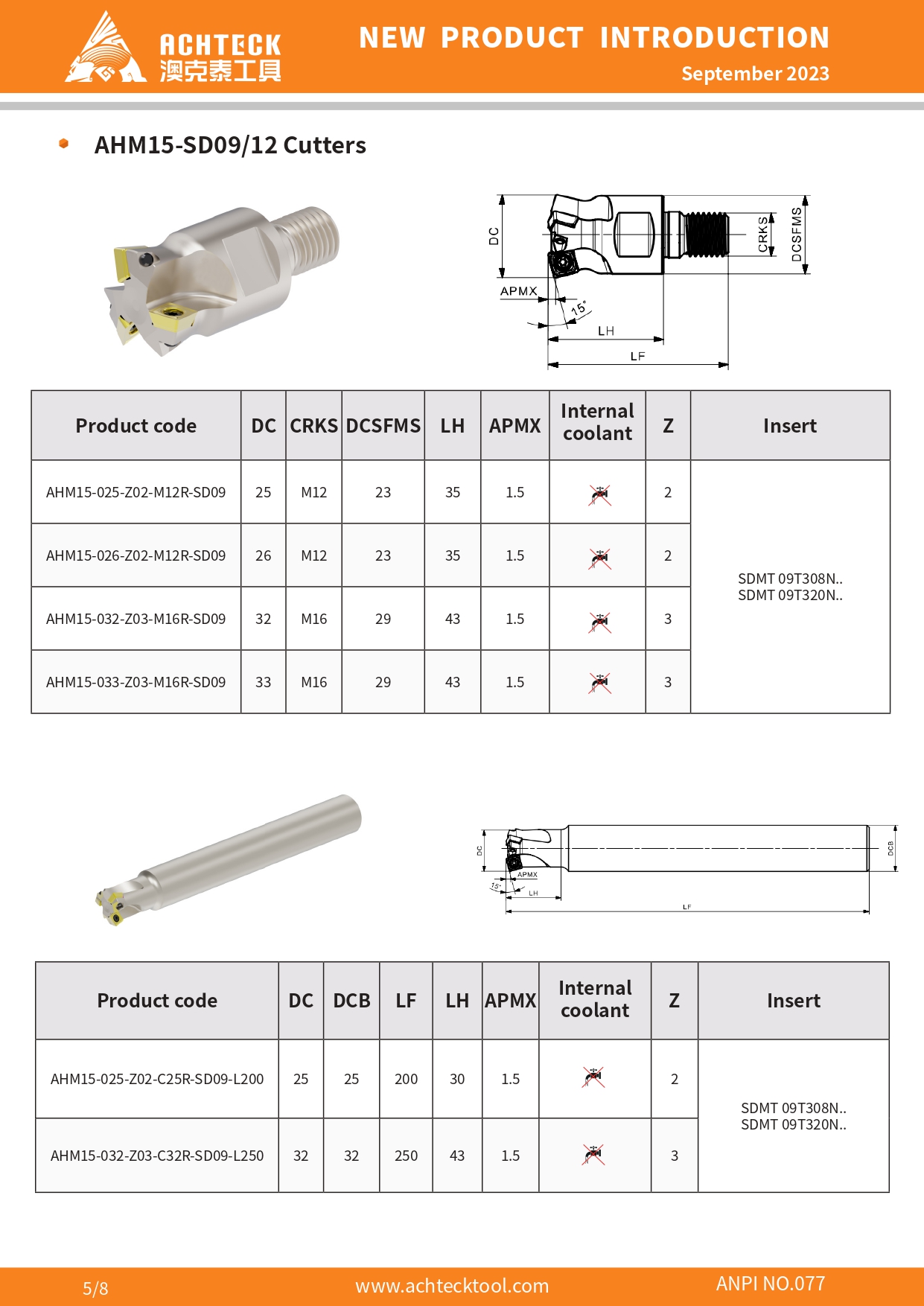 SD09/12 Positive multi-purpose milling insert with 4 cutting edges
